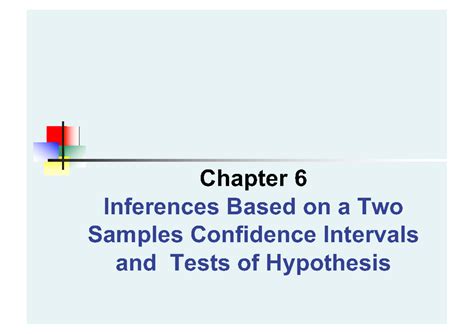 Chapter 6 S Inferences From Two Samples Confidence Intervals