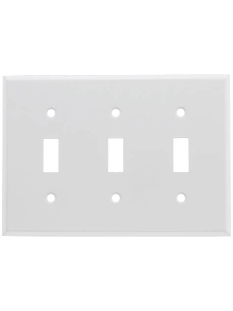 Classic Triple Toggle Switch Plate In Pressed Brass Or Steel House Of Antique Hardware