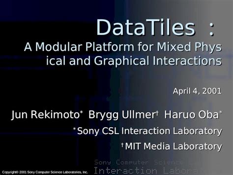 PPT DataTiles A Modular Platform For Mixed Physical And Graphical