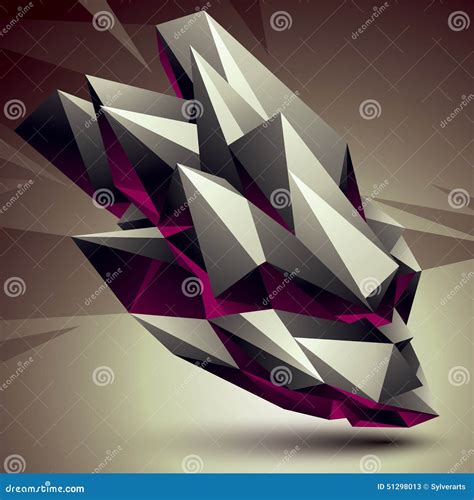 Vector Digital 3d Abstraction Geometric Polygonal Element Spat Stock Vector Illustration Of