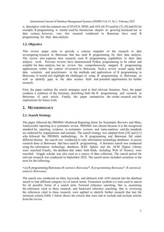 A Review Of The Use Of R Pprogramming For Data Science Research In