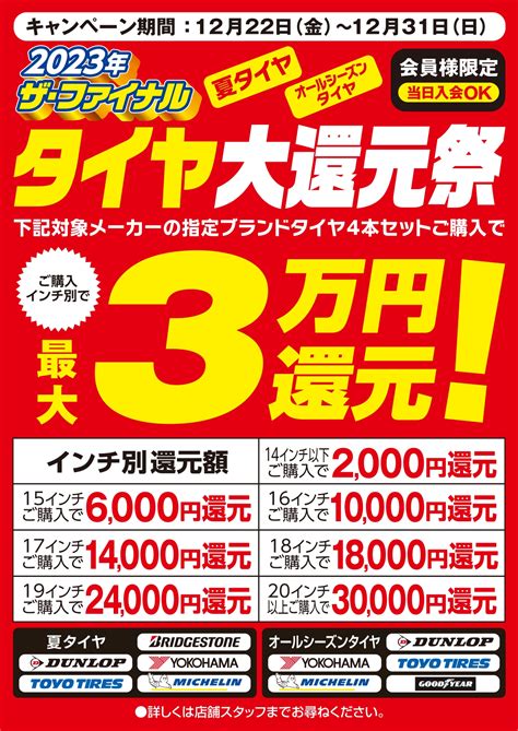 2023年最後の夏タイヤ大還元祭 スーパーオートバックス ナゴヤベイ Woow Circuit