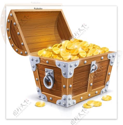 装满金币的木宝箱图片素材 编号04809883 图行天下