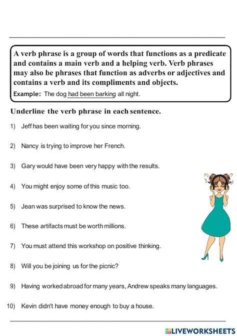 Verb Phrases Worksheet Worksheets Library