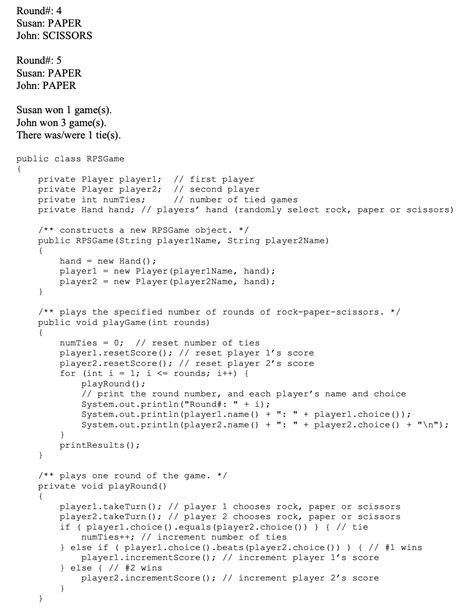 Solved Assume That We Ve Redesigned Class RPSGame From Chegg