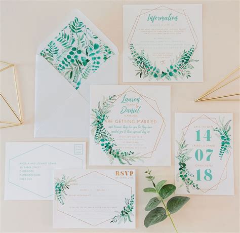 Greenery Wedding Invitation Set By Lu Bell Designs Botanical