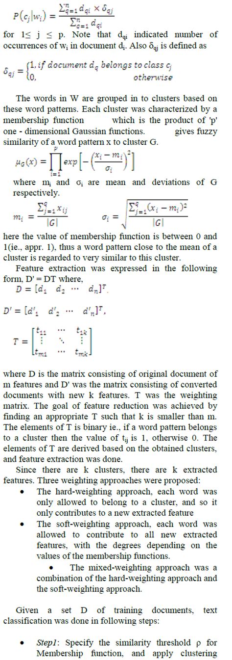 pmi based clustering algorithm for feature reduction in text