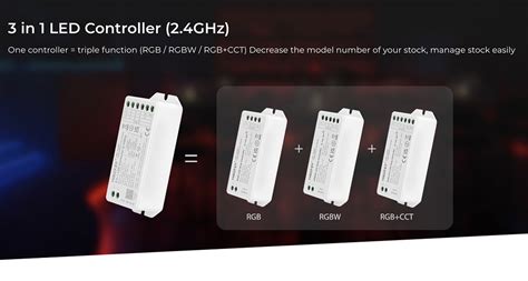 Kit Controlador Mando 2 4G RF DC12 24V 15A 3 En 1 RGB RGBW R