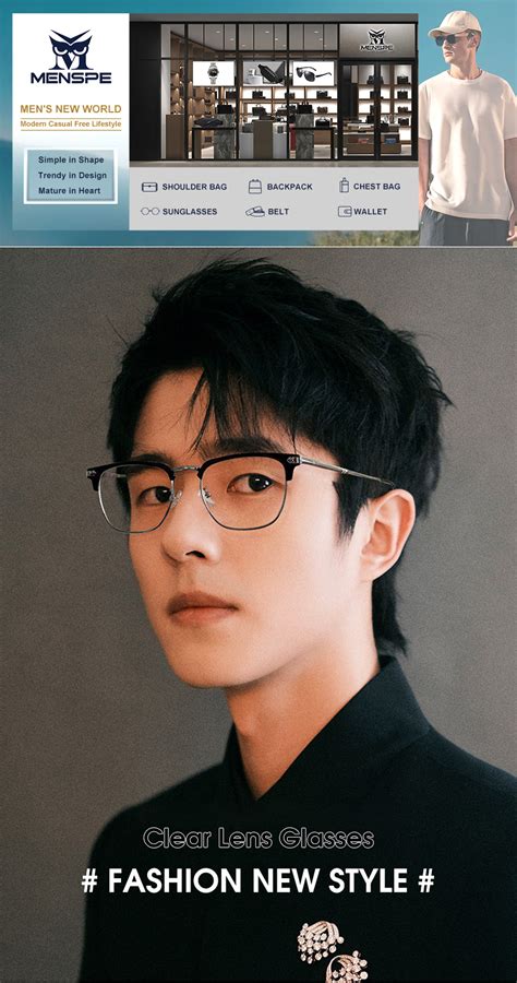 Menspe Glasses Vintage Style Half Rim Glasses Fashion Semi Frame Clear