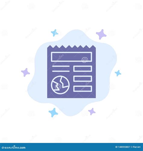 Basic Document Globe Ui Blue Icon On Abstract Cloud Background Stock