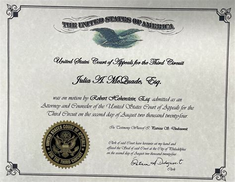 I Am Thrilled To Share That I Have Been Admitted To The Third Circuit