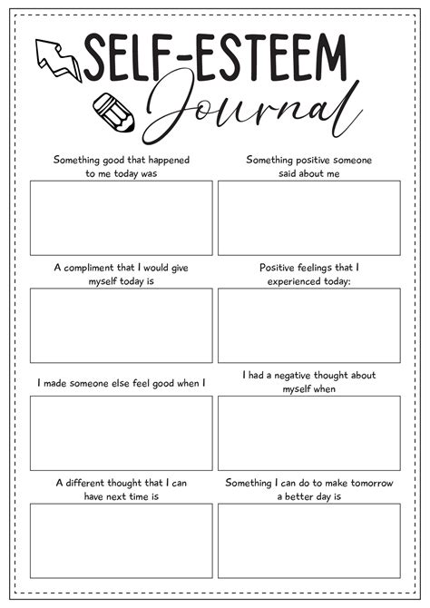 Building Self Esteem Worksheets For Adults