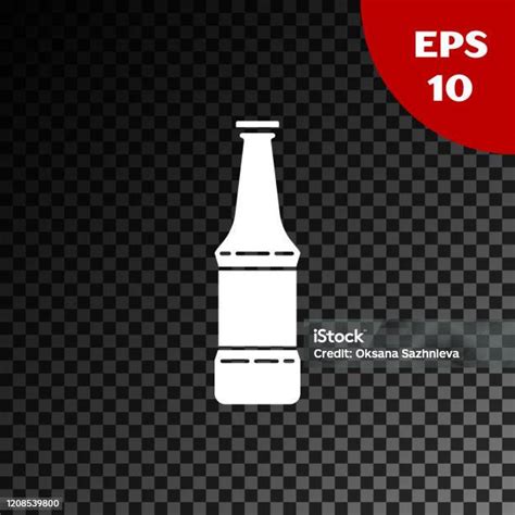 투명 한 어두운 배경에 격리 된 흰색 맥주 병 아이콘입니다 벡터 일러스트레이션 0명에 대한 스톡 벡터 아트 및 기타 이미지