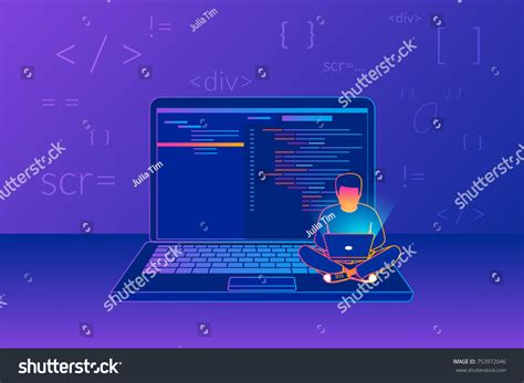 Code Laptop Stock Vectors Images Vector Art Shutterstock