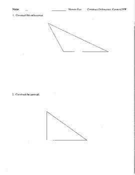 Constructing Orthocenter And Centroid Homework By Jennifer Wanamaker