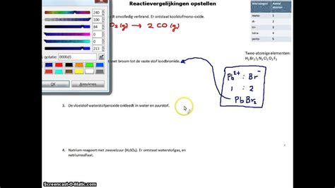 Reactievergelijkingen Opstellen Youtube