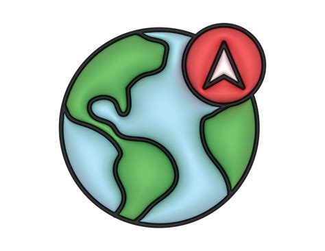 D Globe Gps Red Navigation Sign On A Transparent Background PNG