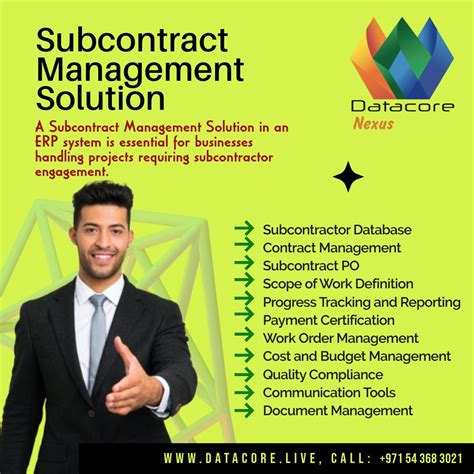 Datacore Erp Software Co Llc On Linkedin Erpsubcontractmanagement