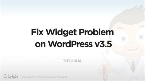 tutorial fix widget problem on wordpress v 3 5 youtube