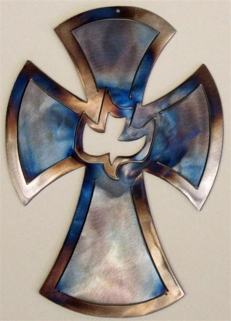 Metal Art Christian Cross Wall Decor Metal Cross Designs Blue And