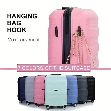 Hard Shell Pp Luggage Suitcase Carry Trolley Case Tsa Lock Temu