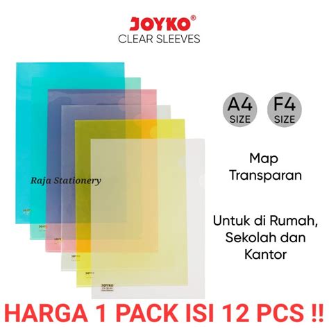 Jual Joyko Clear Sleeve A4 F4 Map L Bening Joyko Folio File Folder