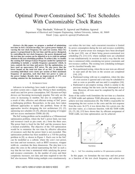 pdf optimal power constrained soc test schedules with customizable