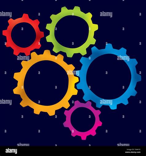 Five Cogs Stock Vector Images Alamy