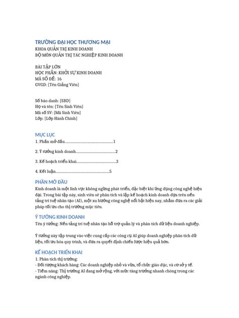Bai Tap Lon De 16 Ai Formatted Pdf