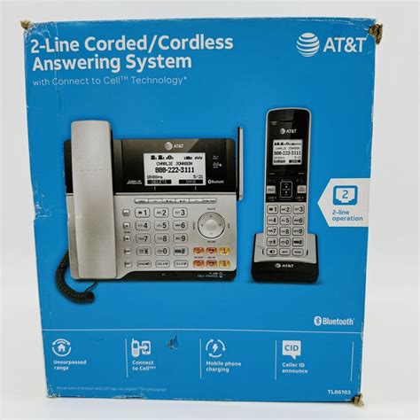 Atandt Tl86103 Dect 6 0 2 Line Expandable Corded Cordless Phone With