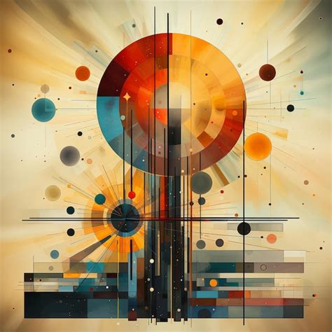 premium ai image mesmerizing abstract illustrations with geometric shapes