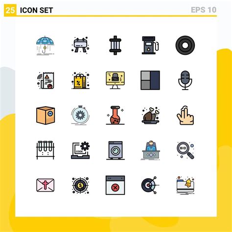 User Interface Pack Of 25 Basic Filled Line Flat Colors Of Interface