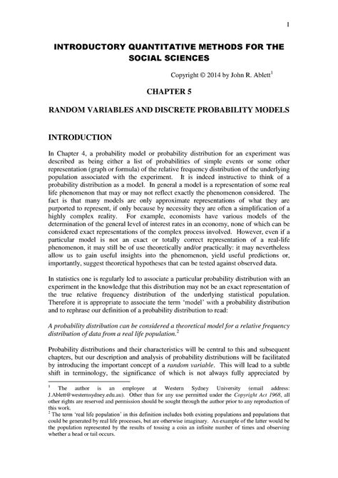 Econ Methods Ch Book Chapter INTRODUCTORY QUANTITATIVE METHODS FOR THE SOCIAL SCIENCES