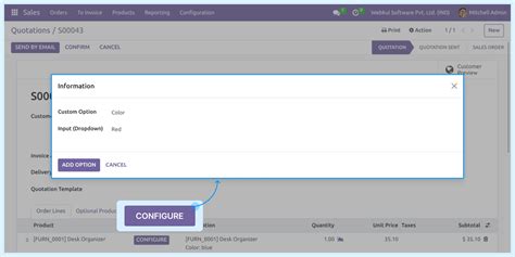 Odoo Product Custom Options Webkul