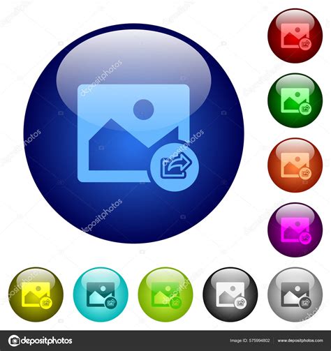 Export Image Icons Glass Buttons Multiple Colors Arranged Layer