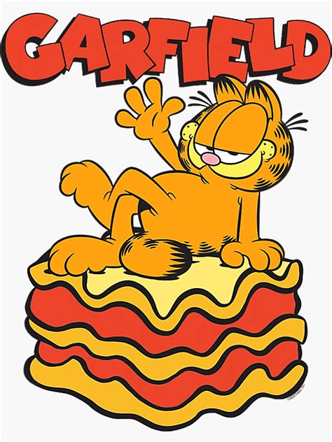 Garfield Lasagna Slice Garfield Pose Sticker For Sale By Doring98agx5