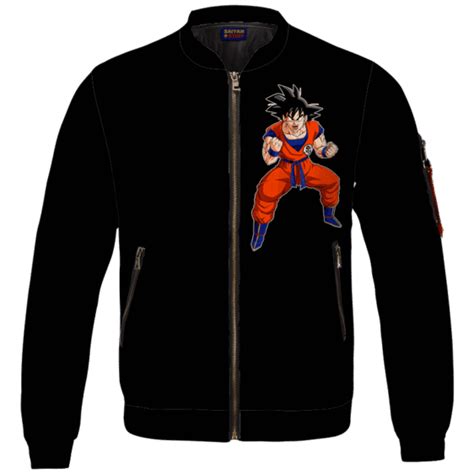Dbz Goku Spirit Bomb Ganja Weed All Black Bomber Jacket