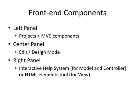 ppt web based ide to create model and controller components for mvc