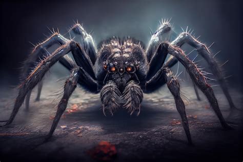 Premium Ai Image Futuristic Giant Killer Spider Generative Ai