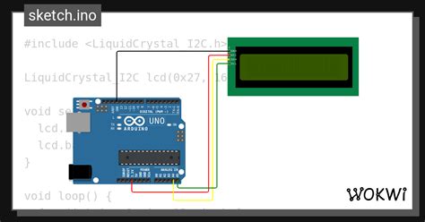 project teks berjalan menggunakan lcd 16x2 i2c hidayat copy wokwi