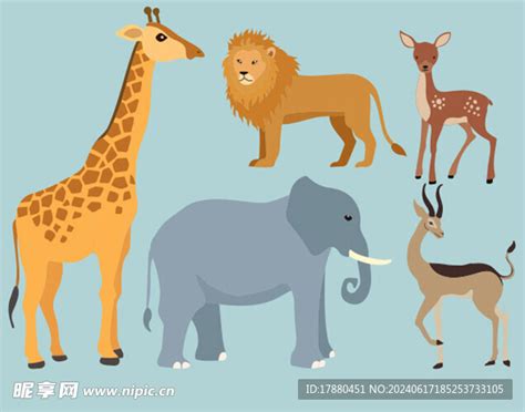 野生动物插图设计图 野生动物 生物世界 设计图库 昵图网