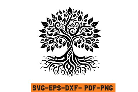 Celtic Tree Of Life Silhouette Vector Graphic By Craftabledesign