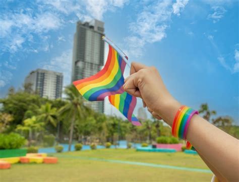 Premium Photo Diversity People Hands Raising Colorful Lgbtq Rainbow