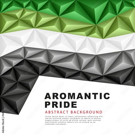 Polygonal Flag Of Aromantic Pride Abstract Background In The Form Of