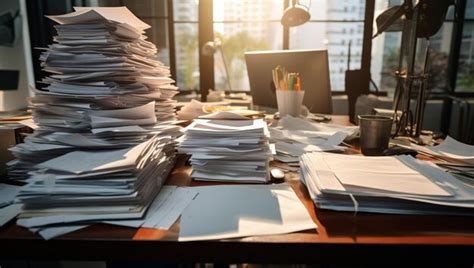 Premium Ai Image Desk Data Document File Concept Management Paper Report Folder Financial