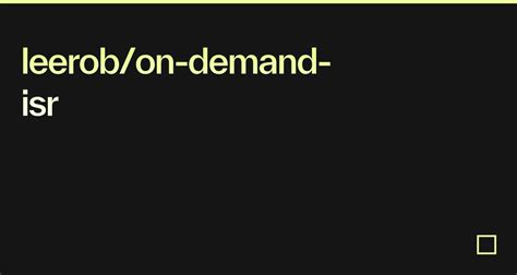 Vercelon Demand Isr Codesandbox