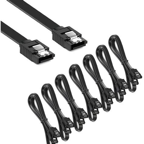 La couleur noire Pack de 12 câbles SATA III à Angle droit de 90 degrés