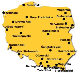 Na Mpie Konturowej Polski Oznaczono Poznane Parki Narodowe Rozpoznaj