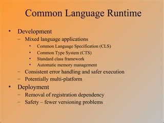 Dot Net Overview Ppt
