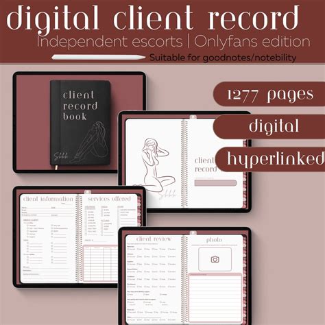 Adult Services Client Record Book DIGITAL Onlyfans Client Record Only Fans Clients Escort